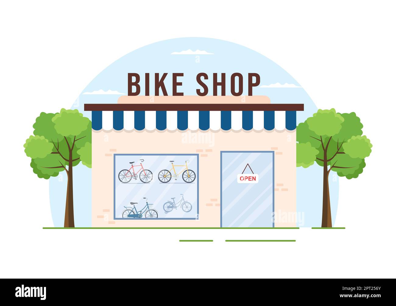 Bike Shop with Shoppers People Choosing Cycles, Accessories or Gear ...