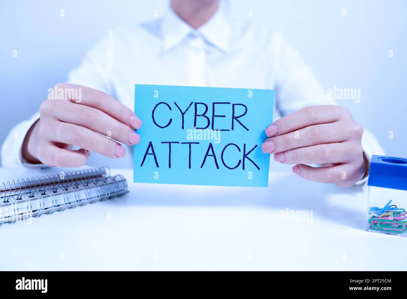 Hand writing sign Cyber Attack, Concept meaning An attempt by hackers ...