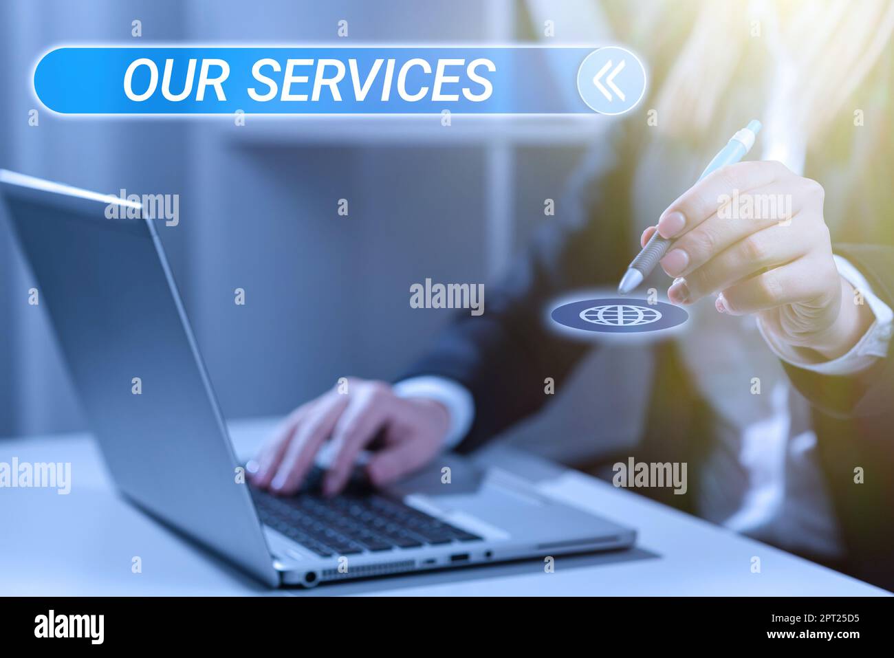 Conceptual display Our Services, Business showcase The occupation or ...