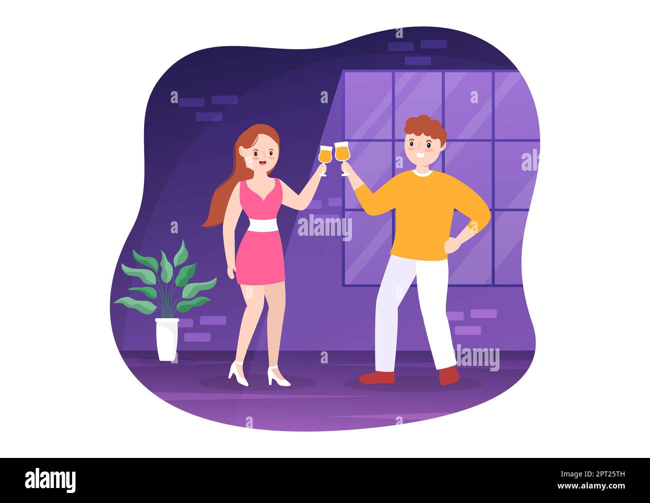 Wine Party Template Hand Drawn Cartoon Flat Illustration with People ...