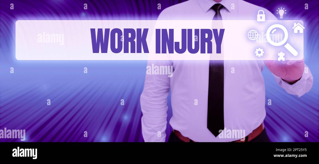 Handwriting text Work Injury, Concept meaning Accident in job Danger ...