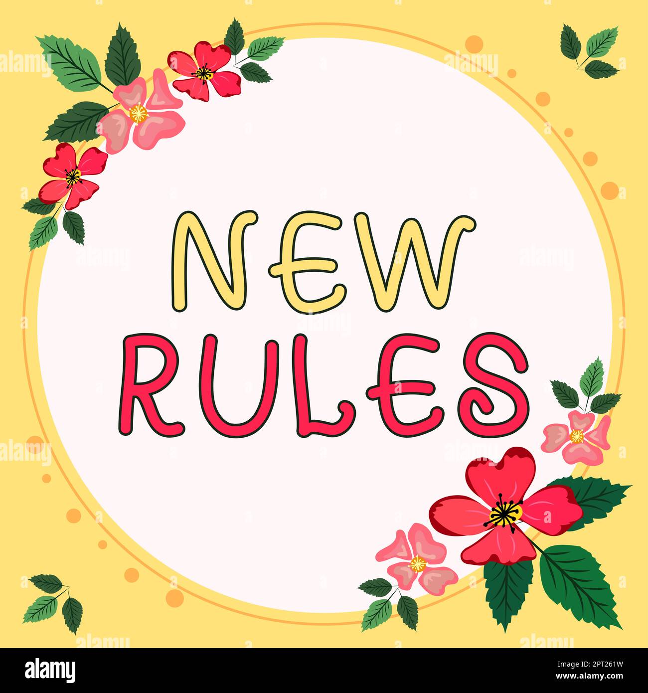 Writing displaying text New Rules, Concept meaning A state of changing ...