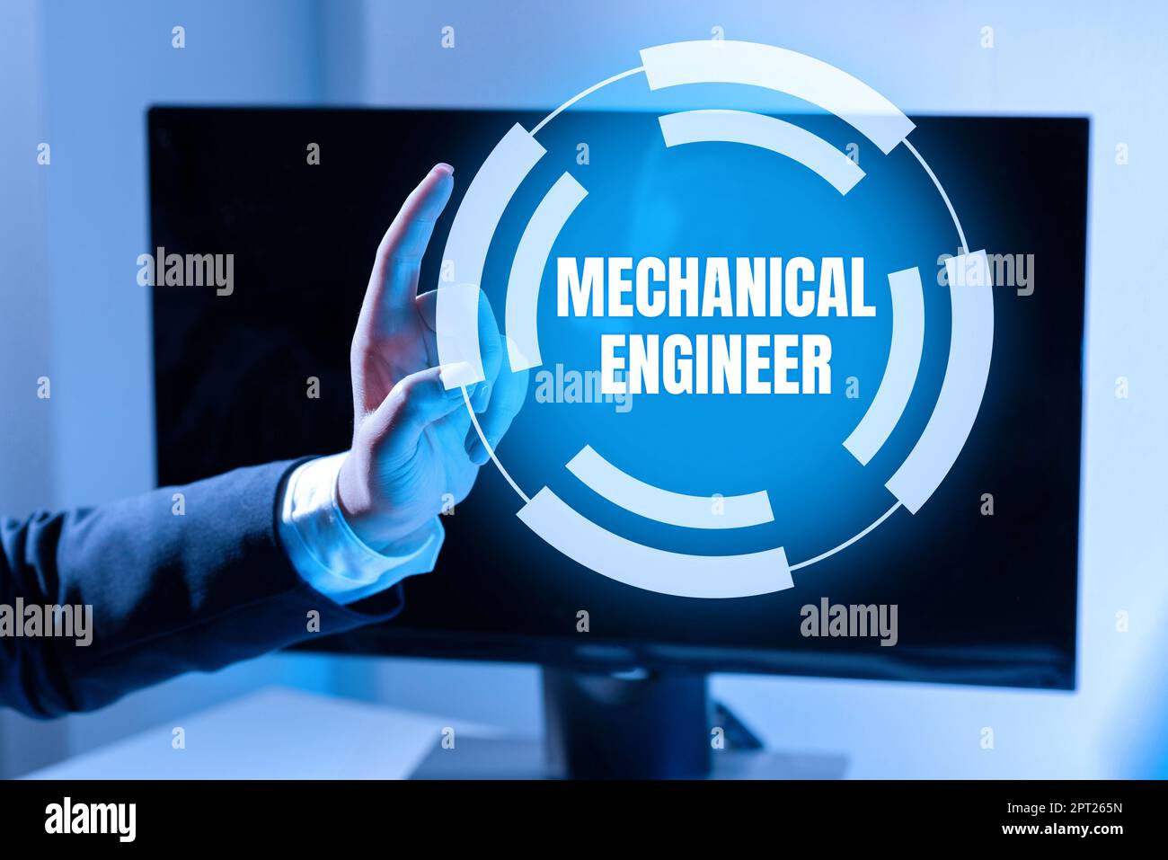 Hand writing sign Mechanical Engineer, Business showcase Applied ...