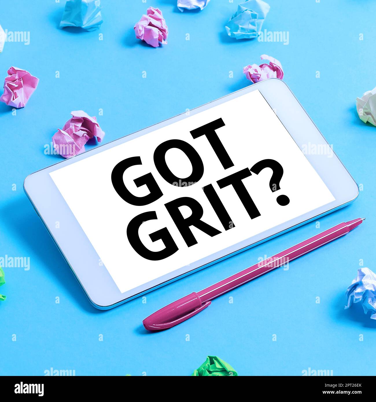 Hand writing sign Got Grit Question, Word Written on A hardwork with ...