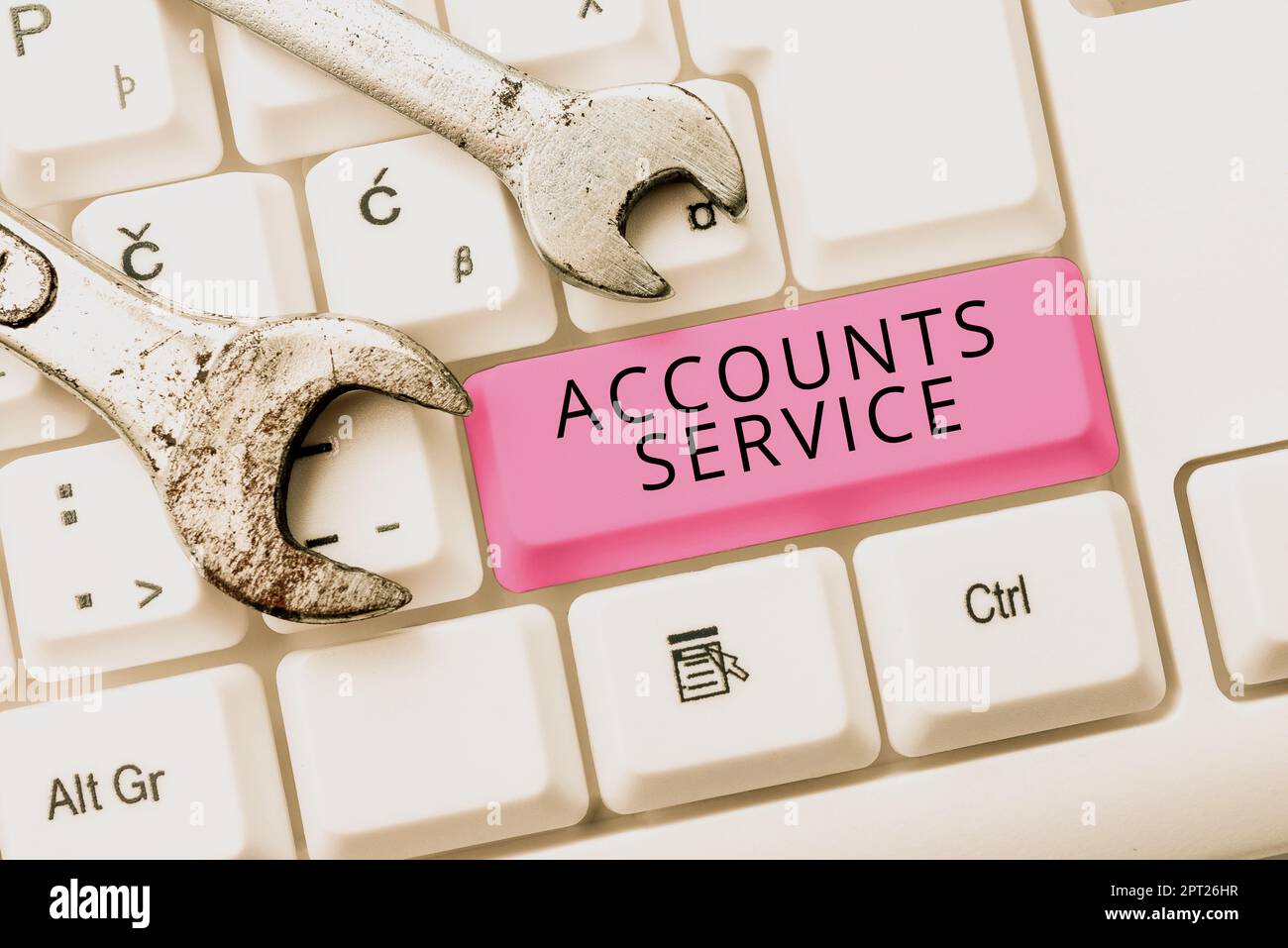 Hand writing sign Accounts Serviceaccessing list of user profiles and ...