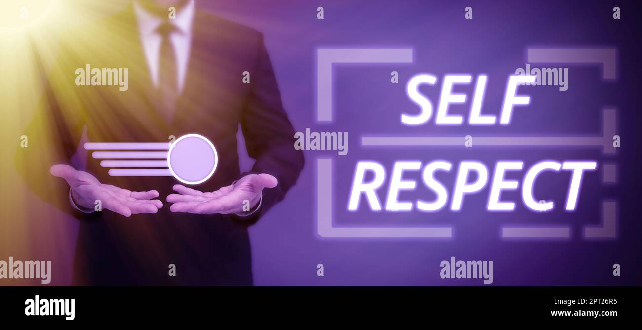 Conceptual caption Self Respect, Internet Concept Pride and confidence ...