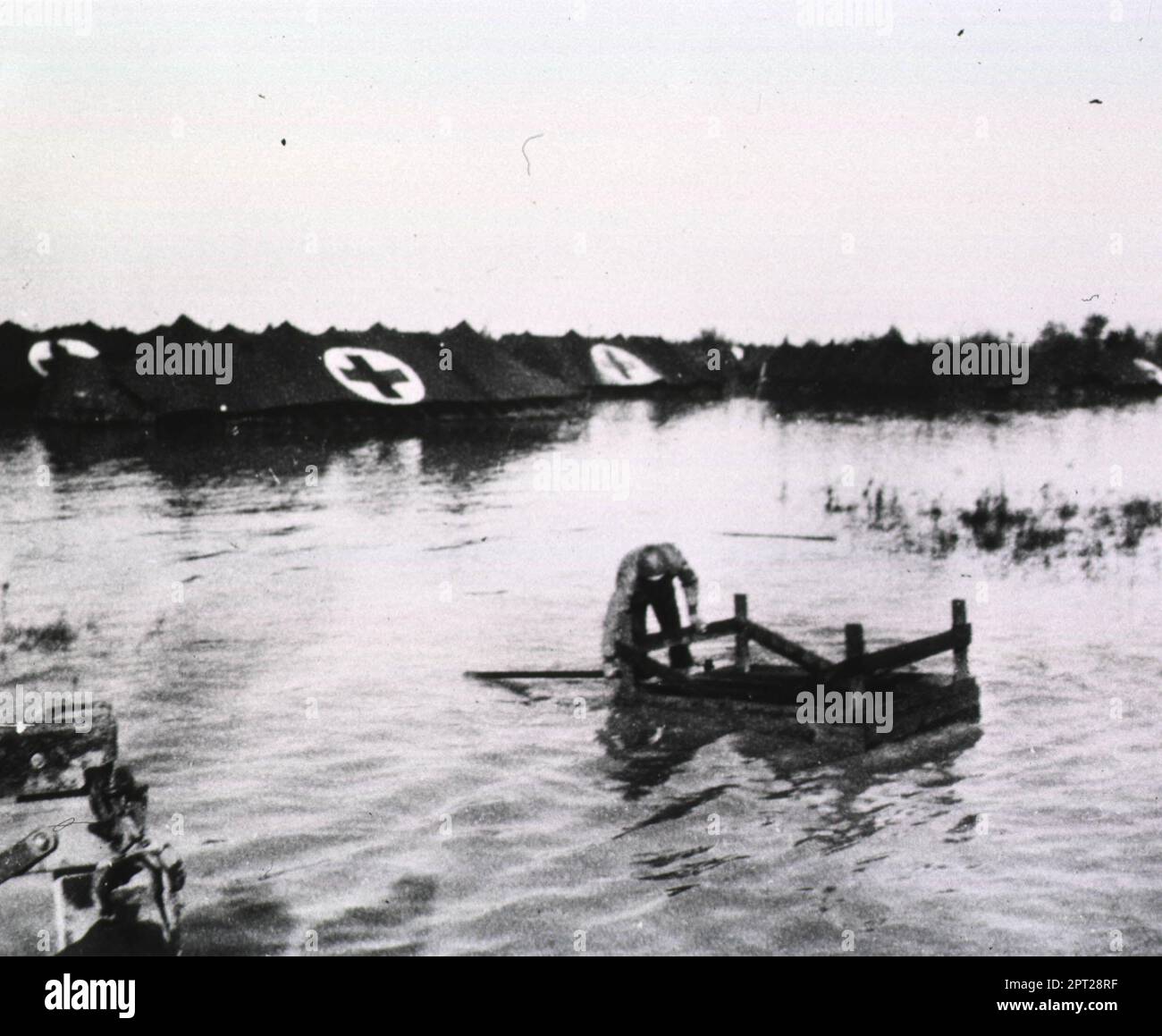 View of 38th Evacuation Hospital During a Flood Stock Photo - Alamy