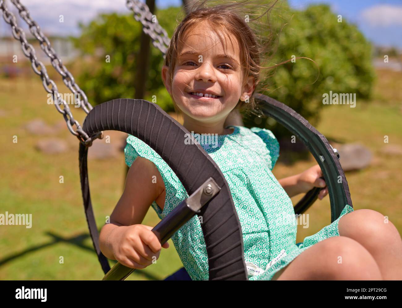 Girl preteen play swing hi-res stock photography and images - Alamy