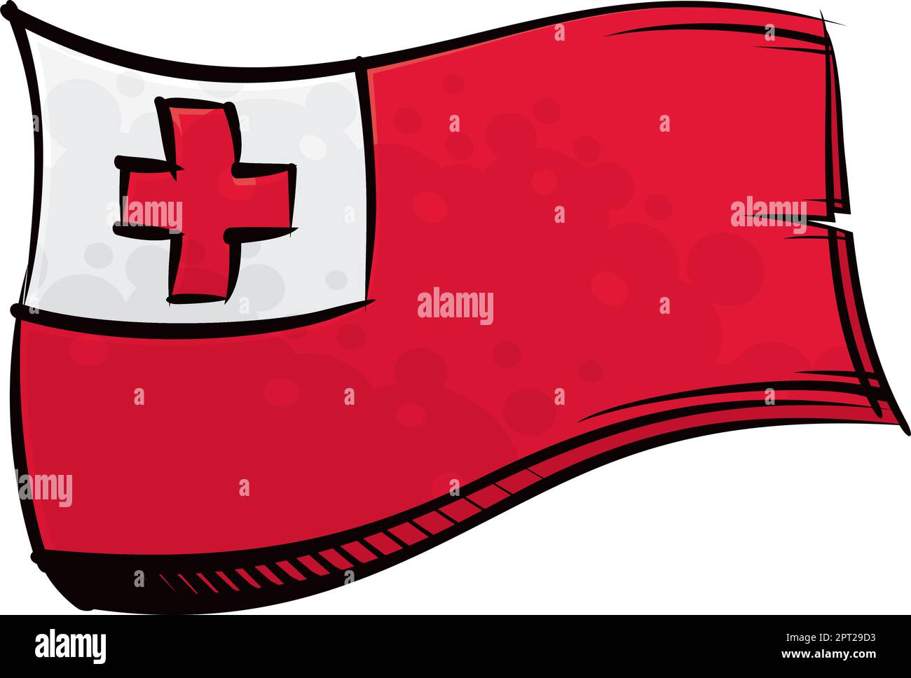 Painted Tonga flag waving in wind Stock Vector Image & Art - Alamy