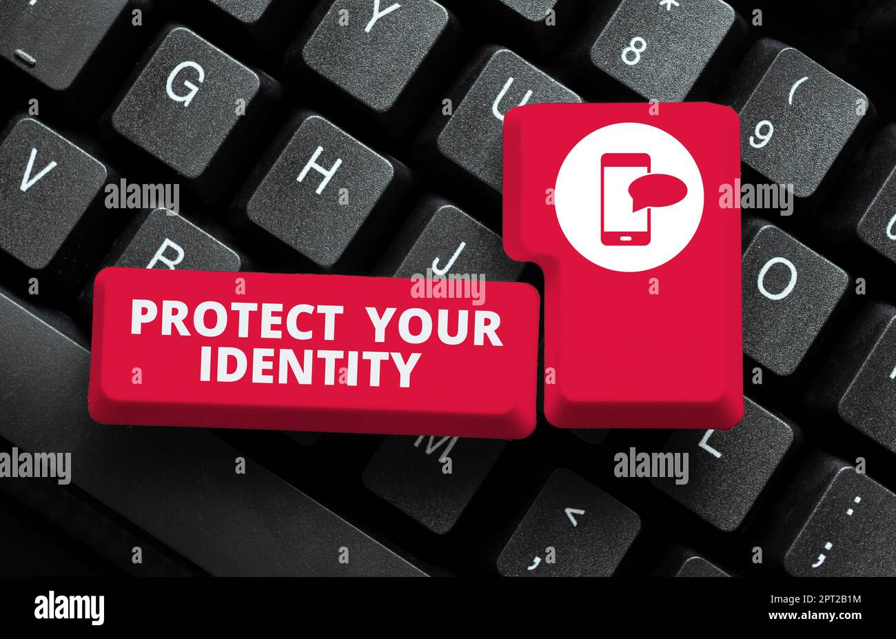 Hand writing sign Protect Your Identity, Internet Concept secure from data breach and ...