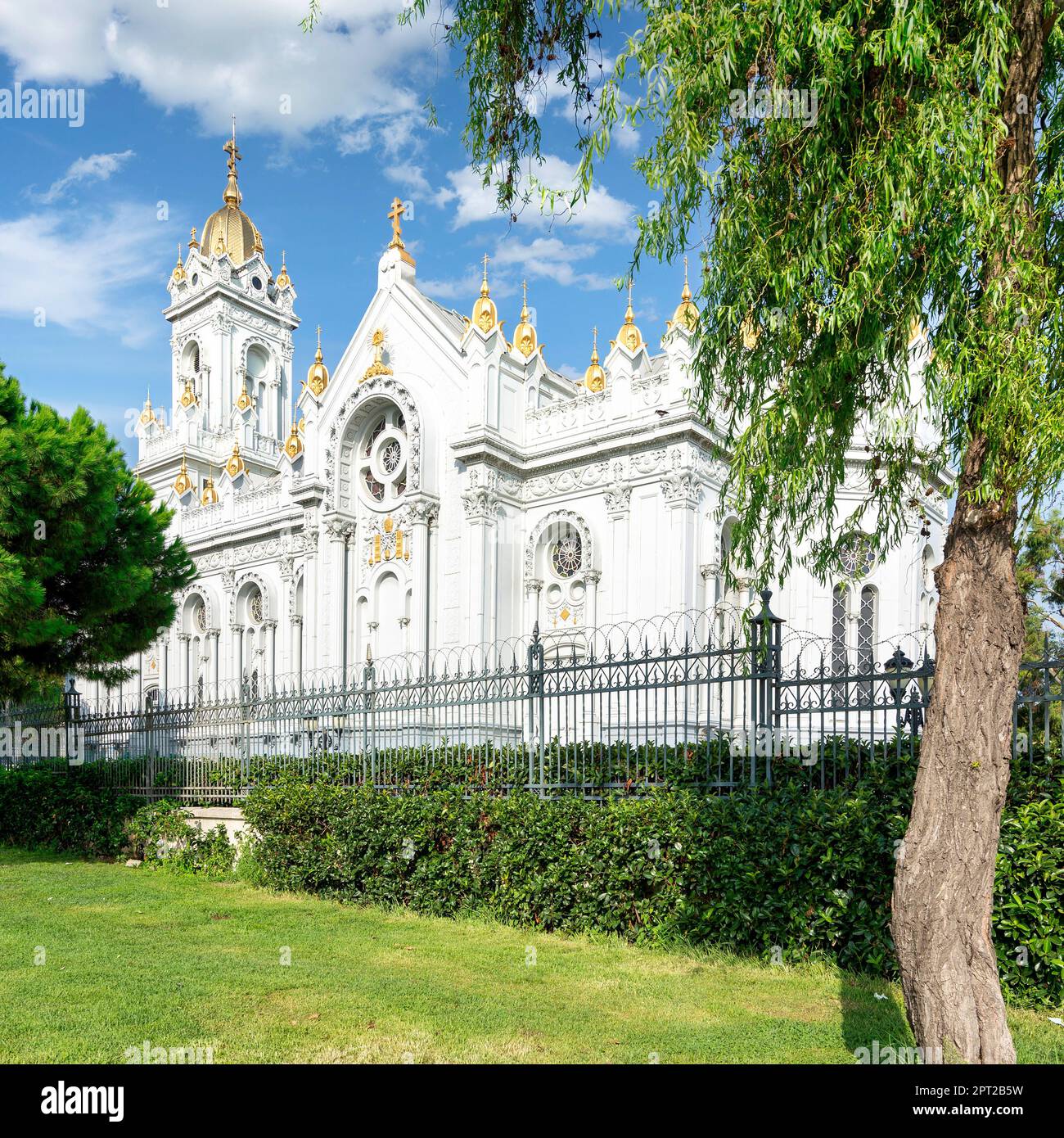 Exterior shot of Neo Byzantine architecture style Bulgarian St. Stephen ...