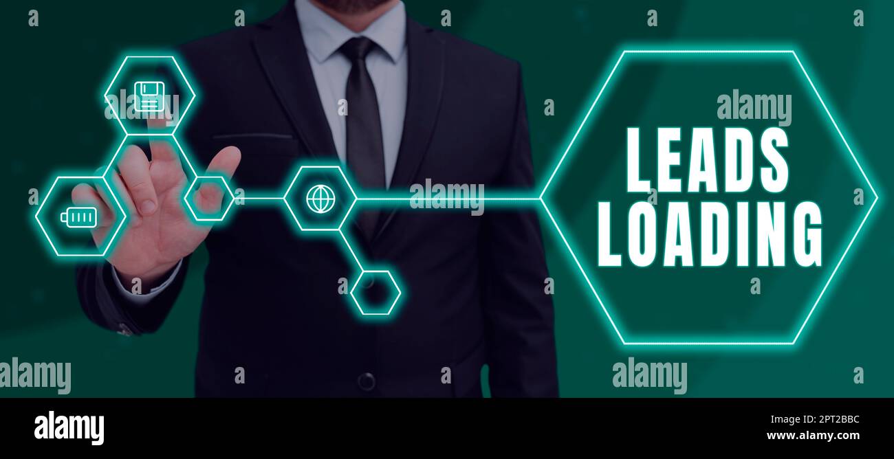 Text caption presenting Leads Loading, Business overview Initiating ... Text caption presenting Leads Loading, Business overview Initiating ...