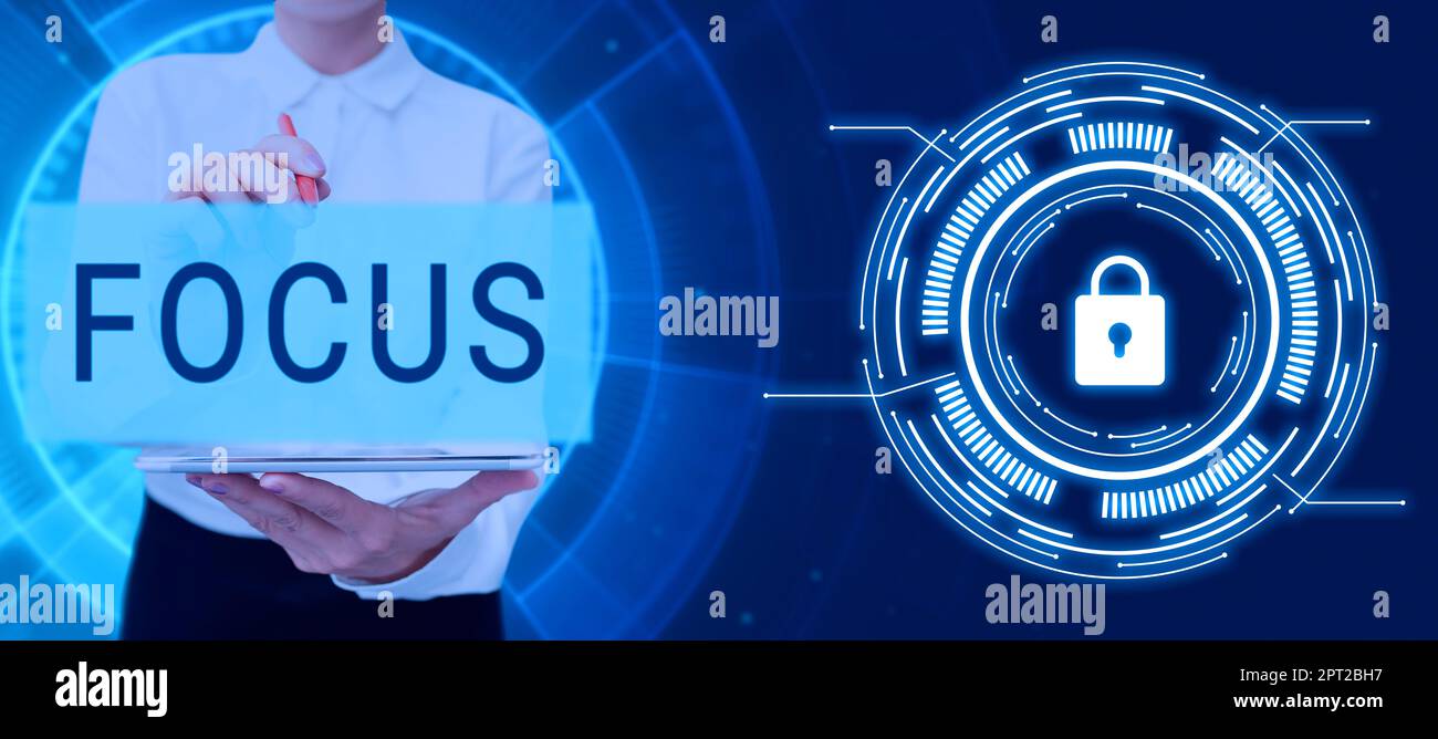 Writing displaying text Focus, Business idea to give attention to one ...