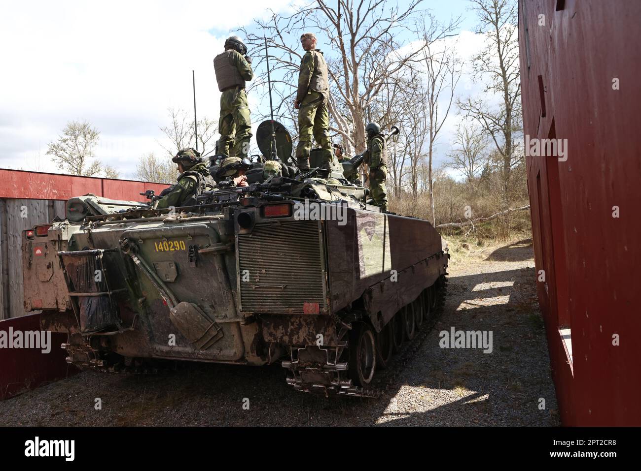 Swedish soldiers on Combat Vehicle 90 (CV90), In Swedish: Stridsfordon ...