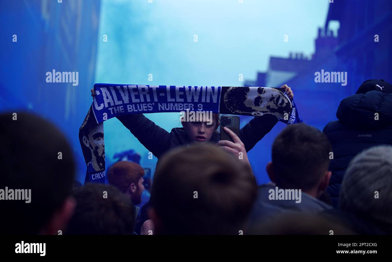 Everton fans set off smoke flares outside The Winslow Hotel pub near ...