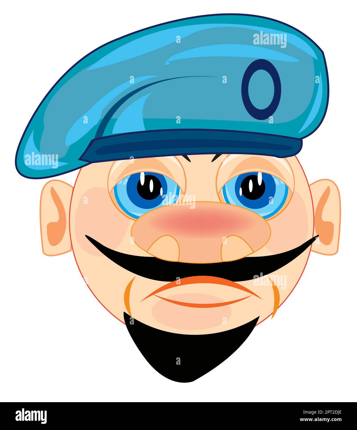 Comic illustration of the portrait men in blue beret Stock Photo - Alamy