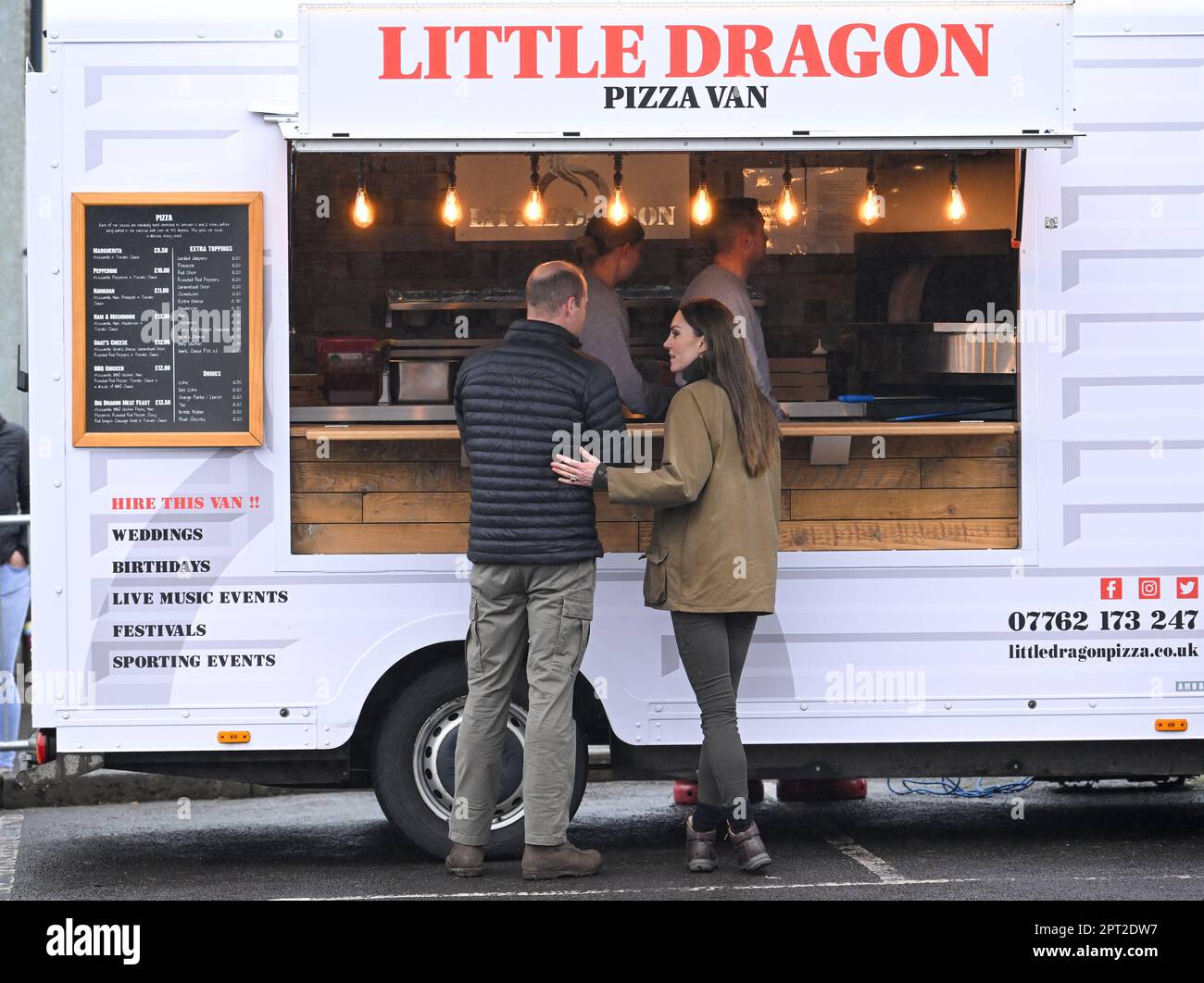 Wales, UK. 27th Apr, 2023. The Prince and Princess of Wales visit the ...