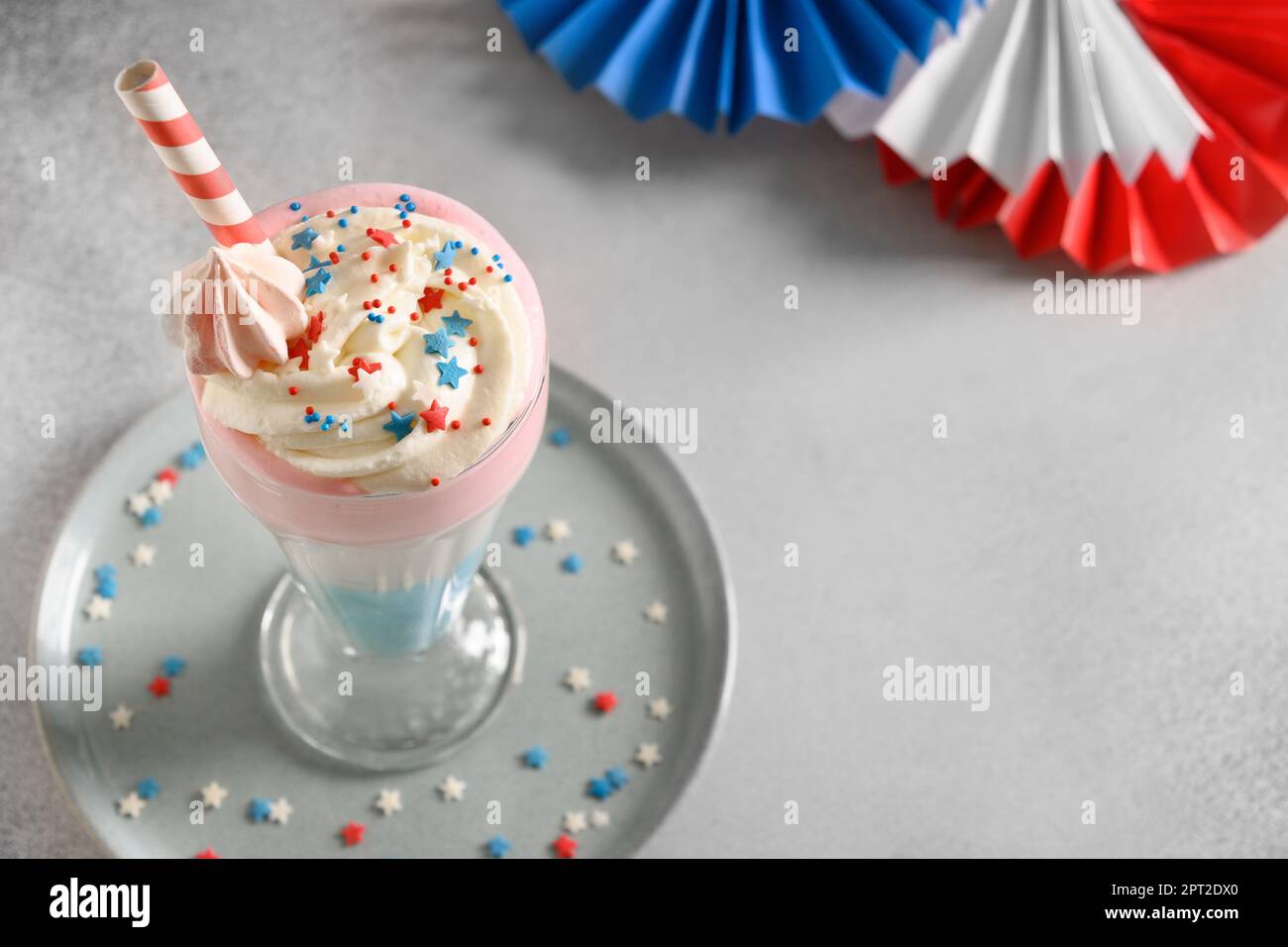 Patriotic homemade milkshake for Independence Day in red, white and ...