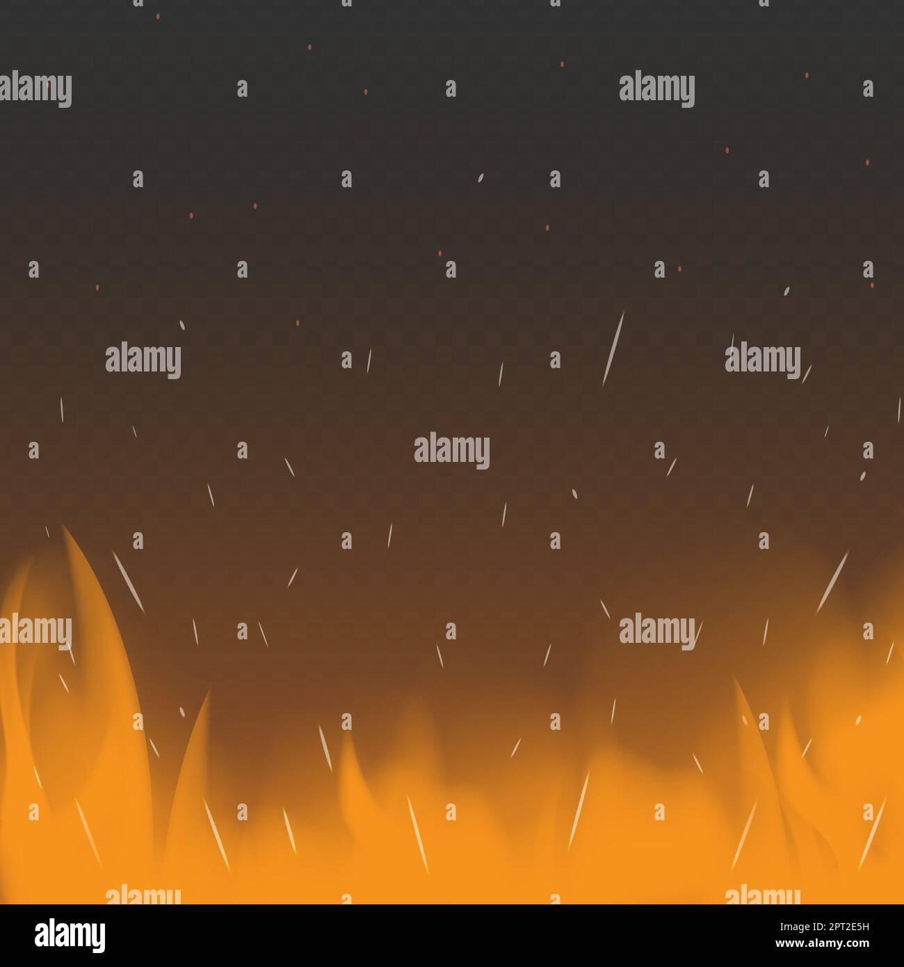 Realistic red-yellow fire on a dark background - Vector illustration ...