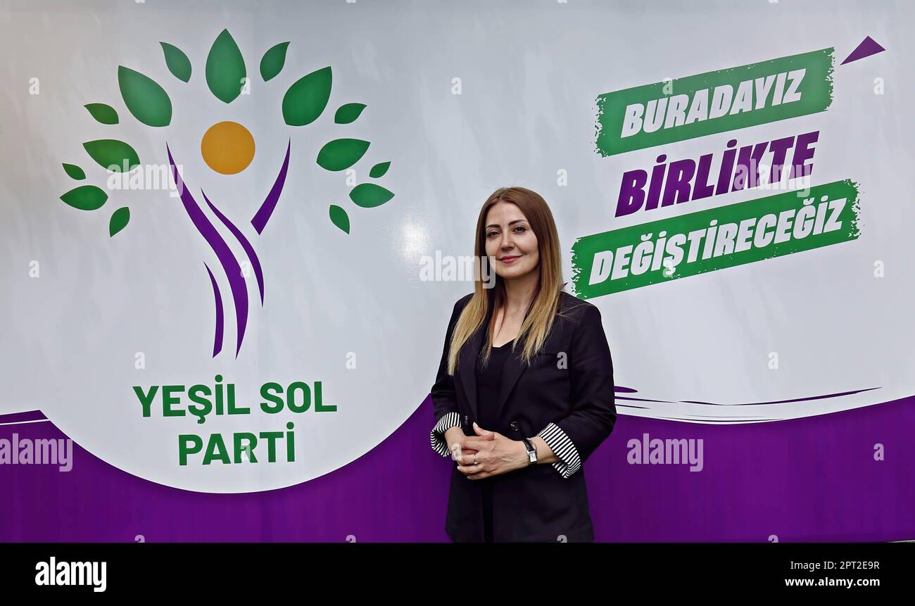 Green Left Party (YSP) parliamentary candidate Sorgul Aytek Avsar seen ...