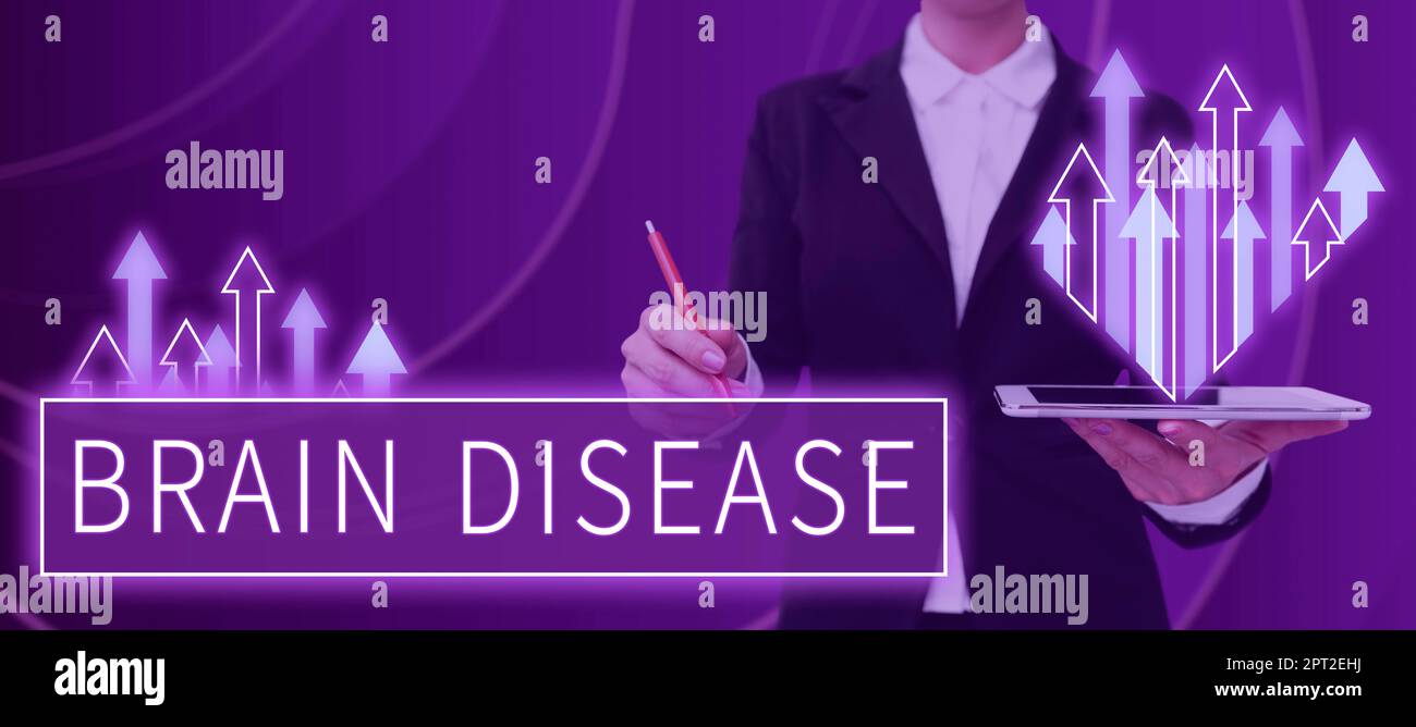 Hand writing sign Brain Disease, Internet Concept a neurological ...