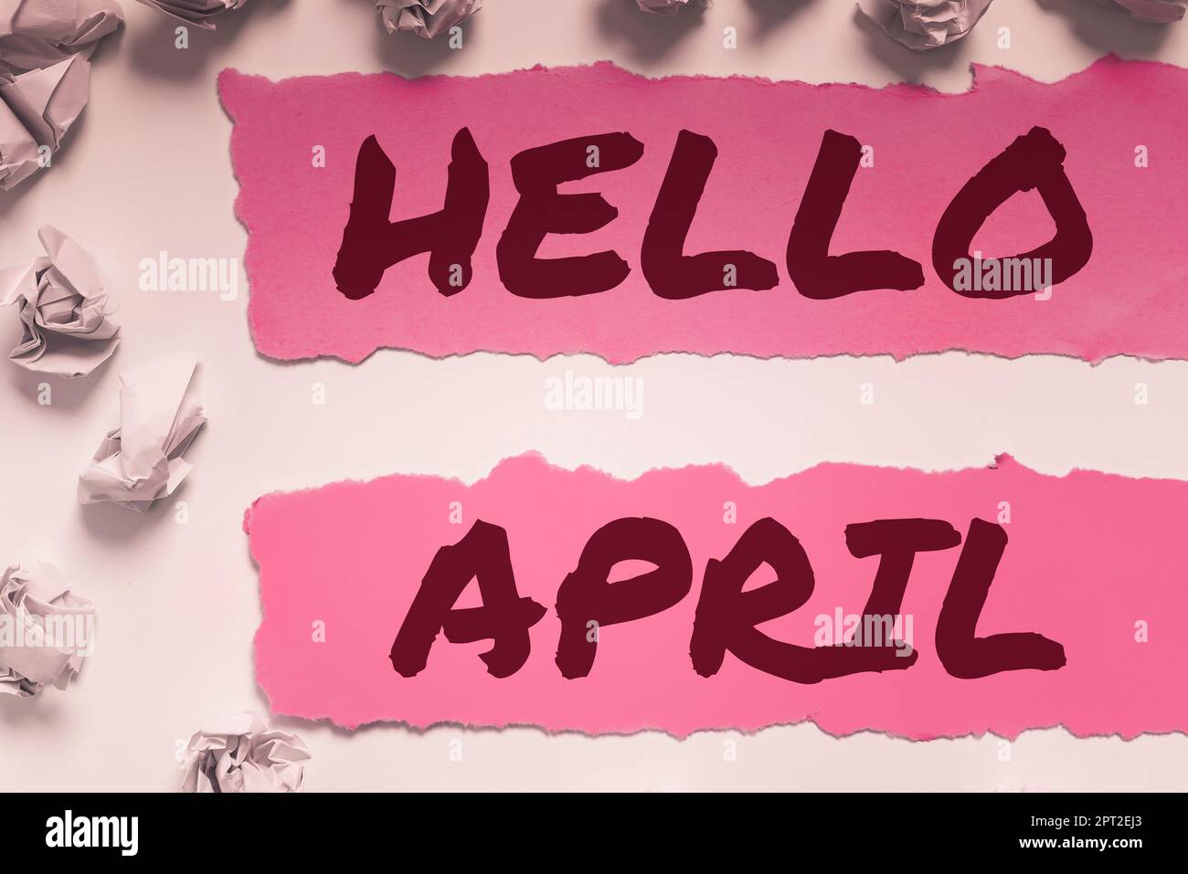 Handwriting text Hello April, Business approach a greeting expression ...