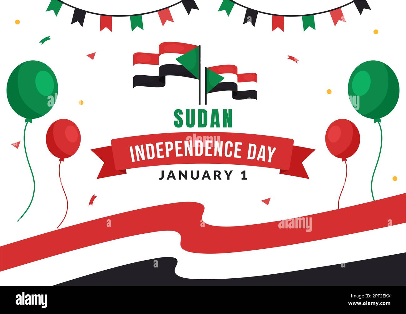 Sudan Independence Day on on January 1st with Flags and Sudanese ...