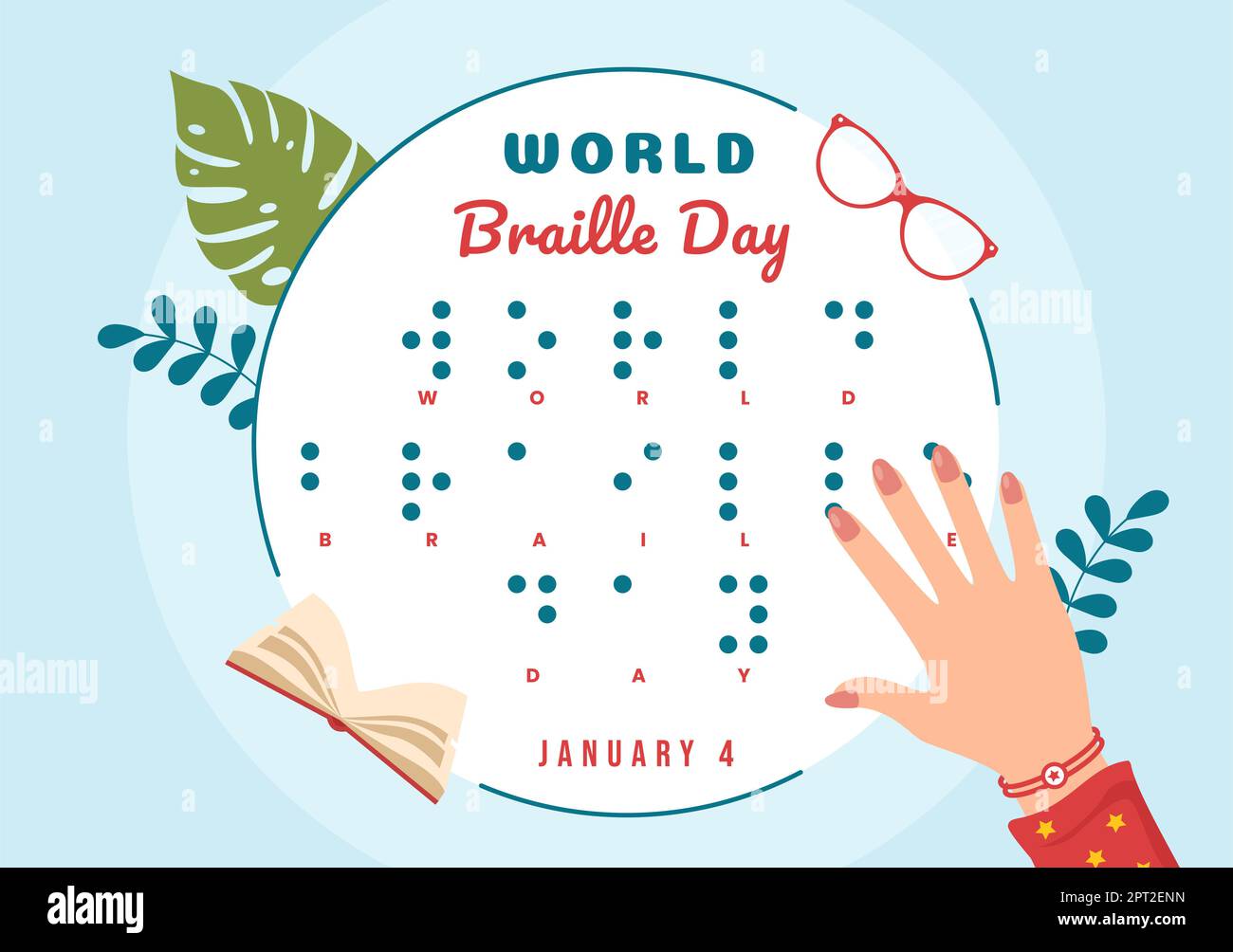 World Braille Day on 4th of January with Text by Alphabet for Means of ...
