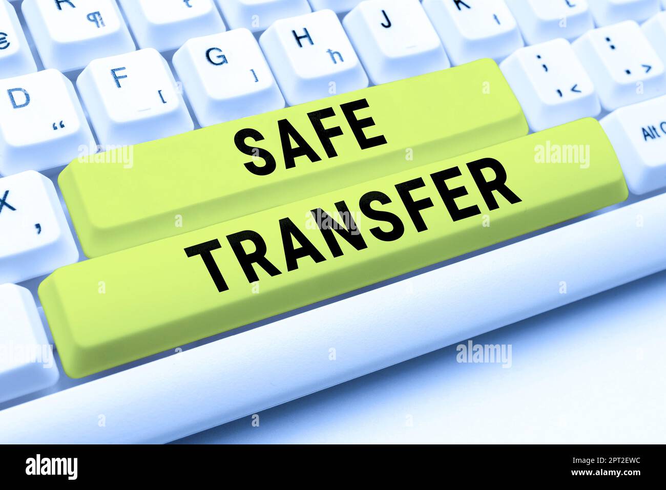 Text sign showing Safe Transfer, Concept meaning transmitting the ...