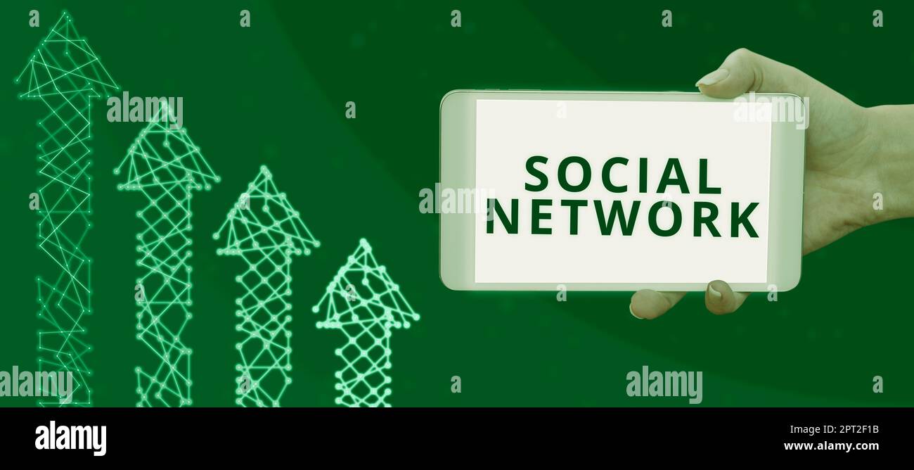 Text caption presenting Social Network, Internet Concept a framework of ...