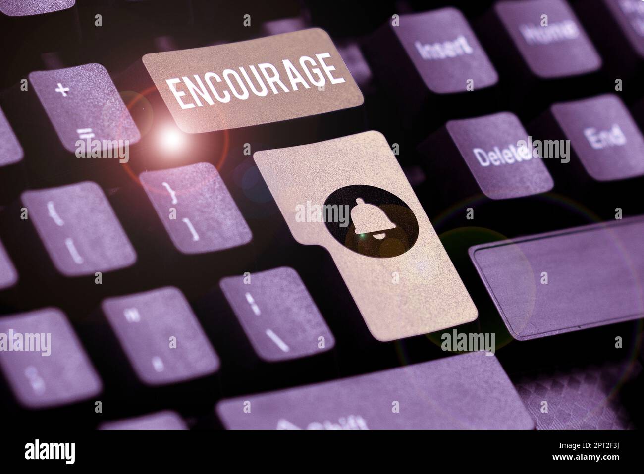 Text sign showing Encourage, Concept meaning to inspire with courage ...