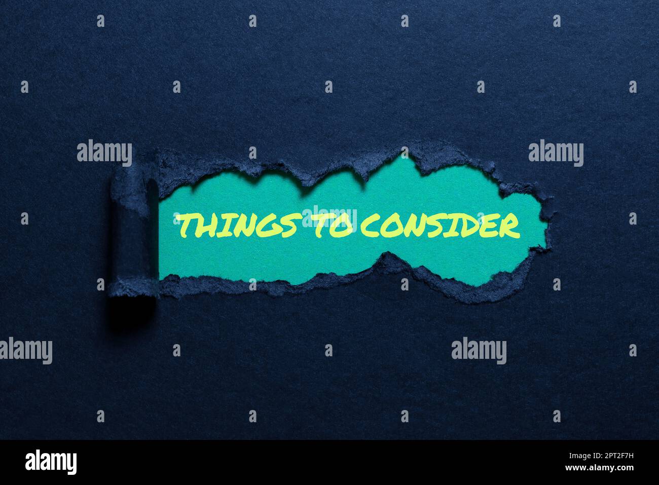 Conceptual display Things To Consider, Business overview think about ...