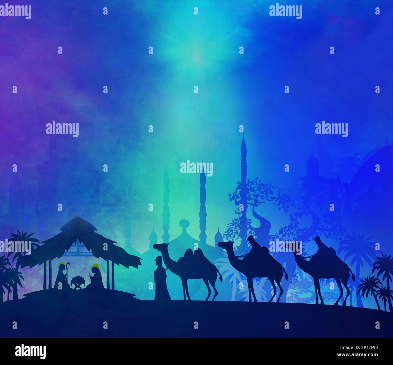 Biblical scene - birth of Jesus in Bethlehem Stock Photo - Alamy