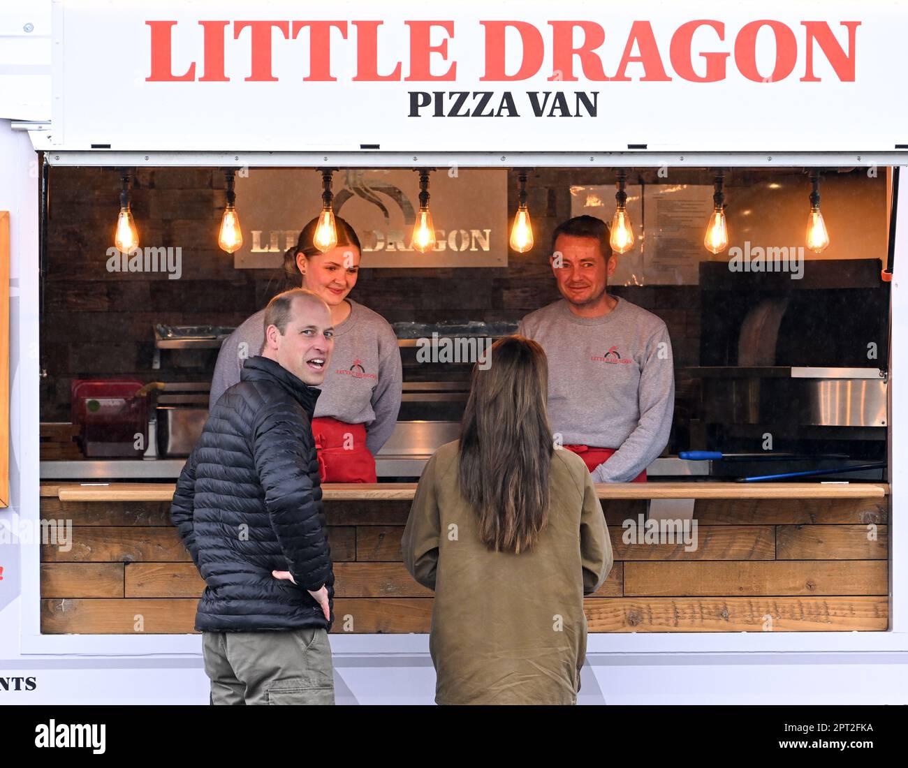Wales, UK. 27th Apr, 2023. The Prince and Princess of Wales visit the ...