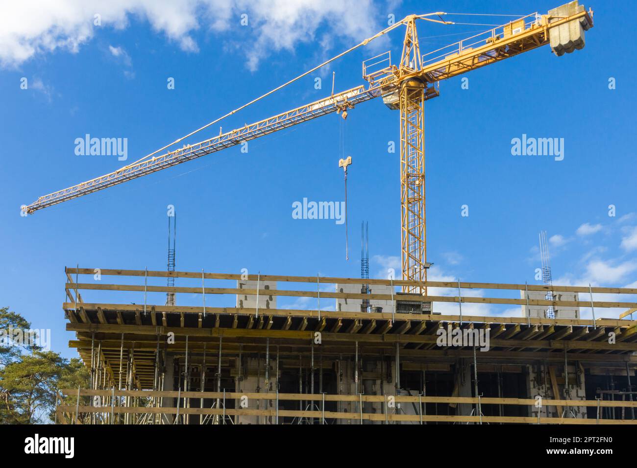 Crane on a building place Stock Photo - Alamy