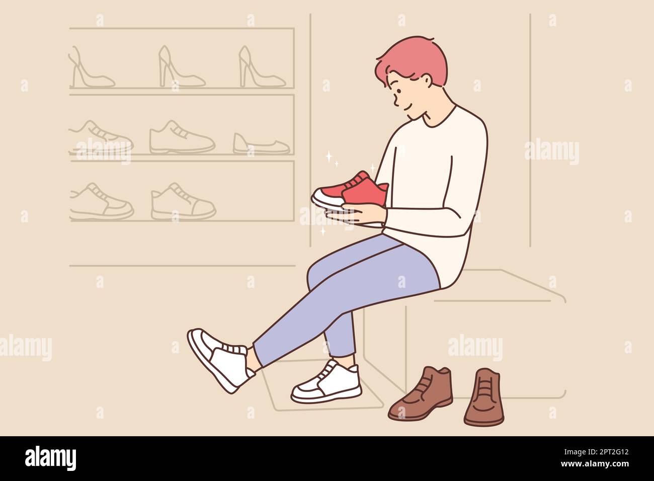 Happy trendy man shopping Stock Vector Images - Alamy