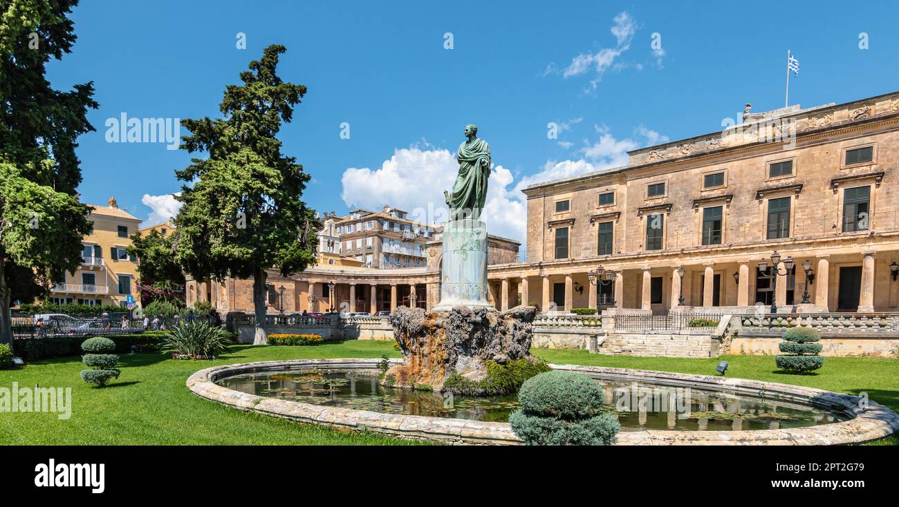 Statue of Sir Frederick Adam in Corfu, Greece Stock Photo - Alamy