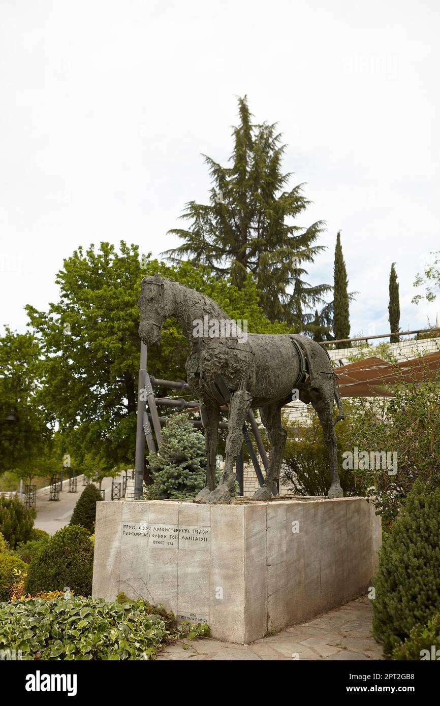Larisa Greece, statue of a horse, emblem of larisa Stock Photo - Alamy
