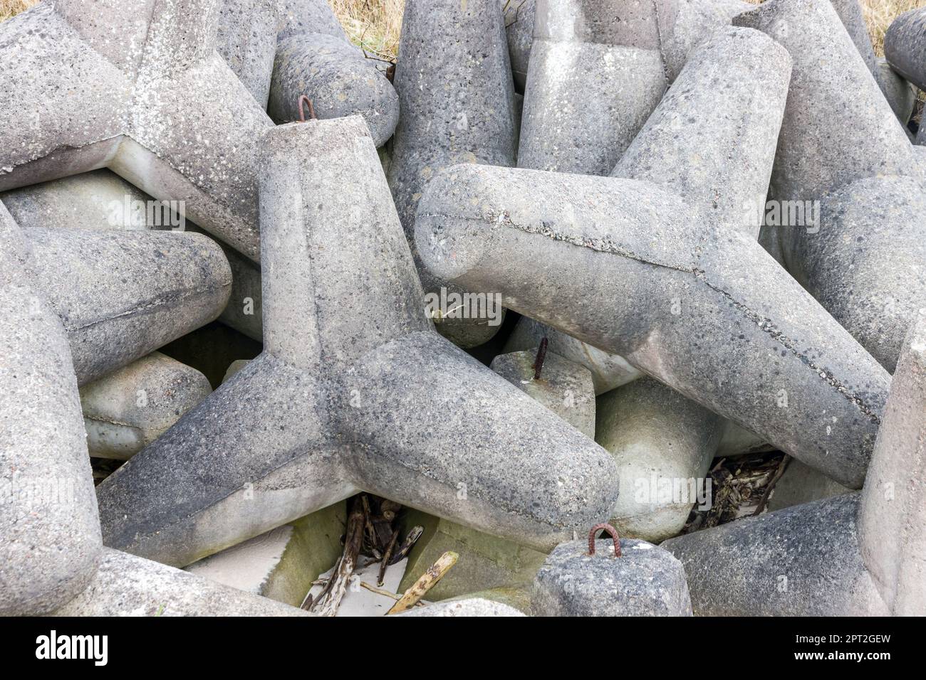 A lot of tetrapode on the coast of Poland Stock Photo - Alamy