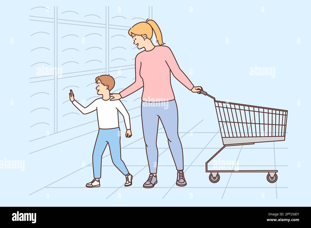 Child in supermarket Stock Vector Images - Alamy