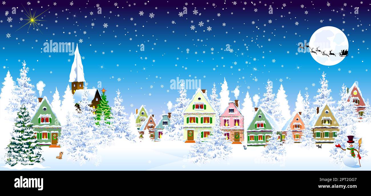 Snow on church Stock Vector Images - Alamy