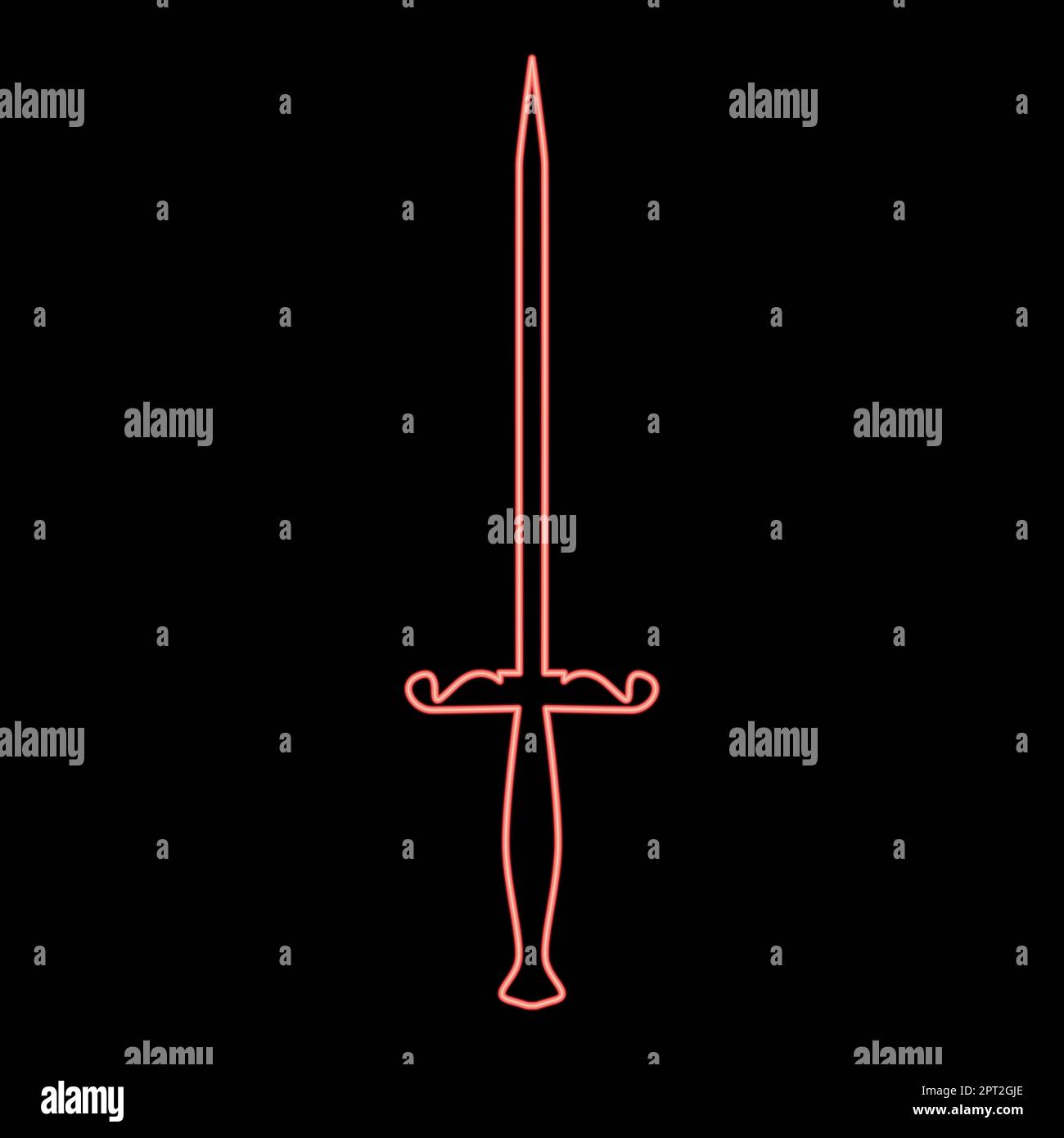 Neon stylet knife Stiletto red color vector illustration image flat style Stock Vector Image ...