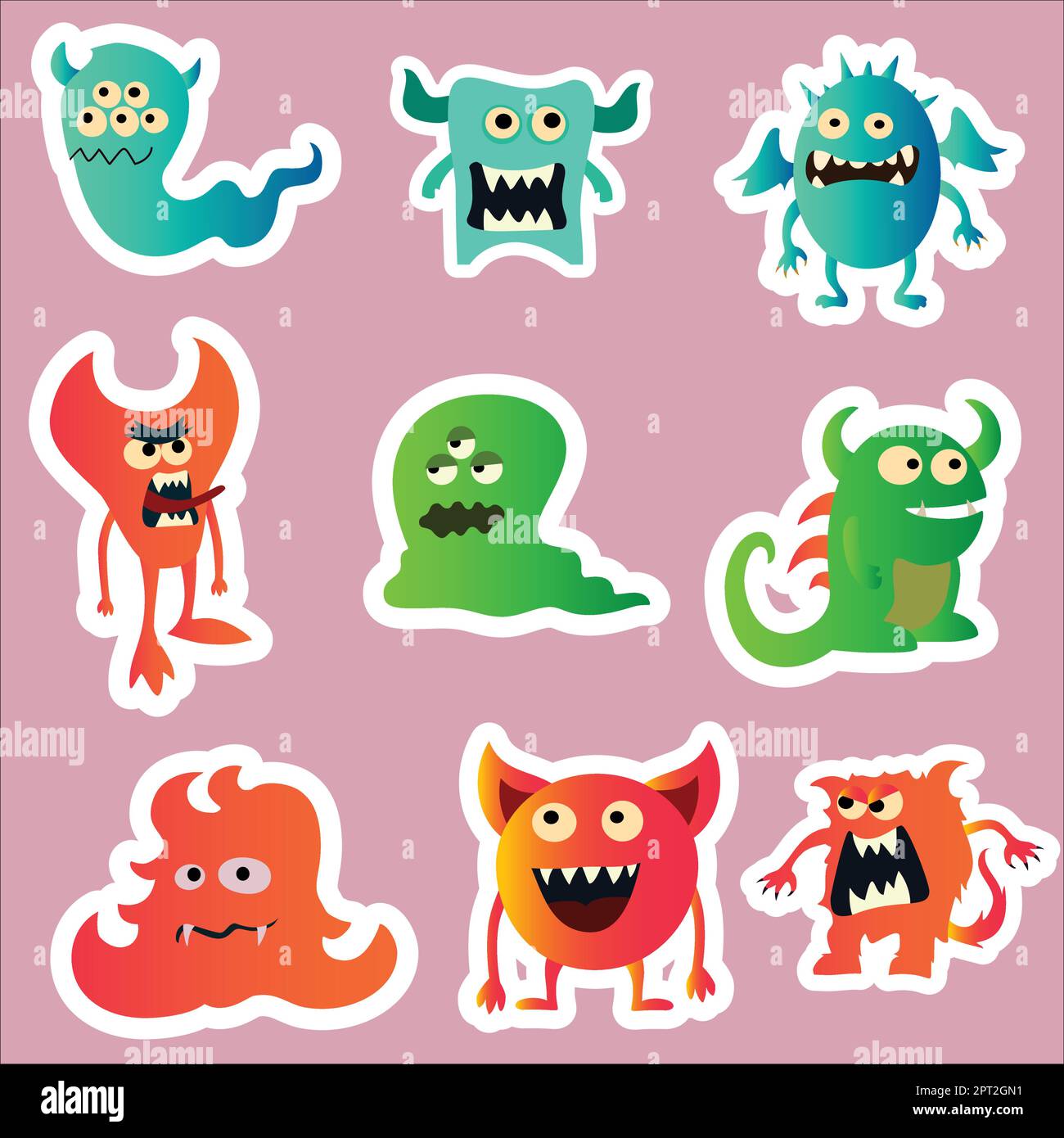 Retro cartoon halloween stickers Stock Vector Images - Alamy
