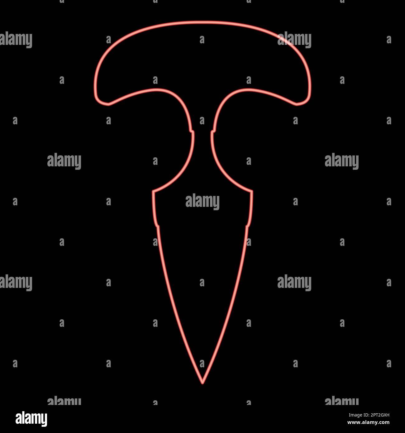 Neon knuckles knife red color vector illustration image flat style ...