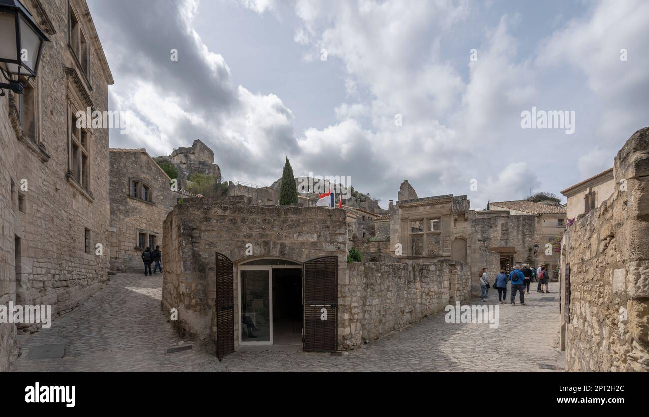 View of a typical street in a village in Provence Stock Photo - Alamy