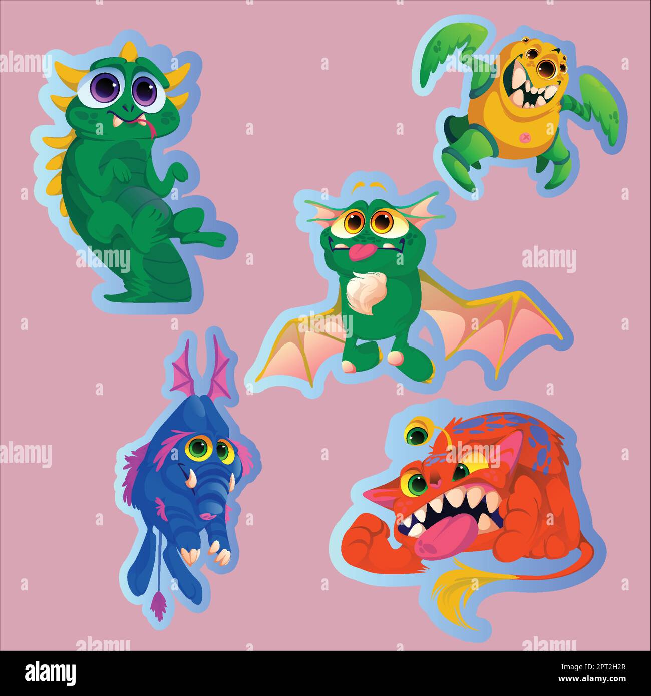 monsters funny alien animals sticker Stock Vector Image & Art - Alamy