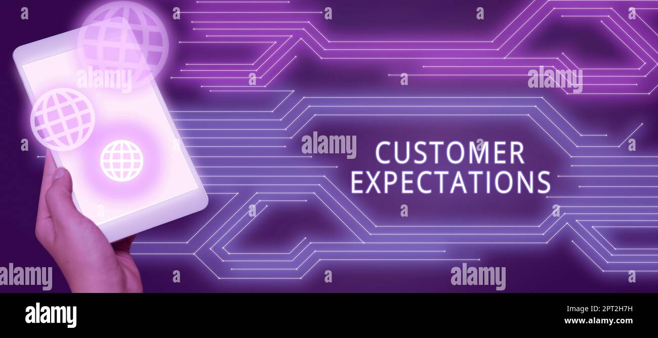 Text caption presenting Customer Expectations, Business concept ...