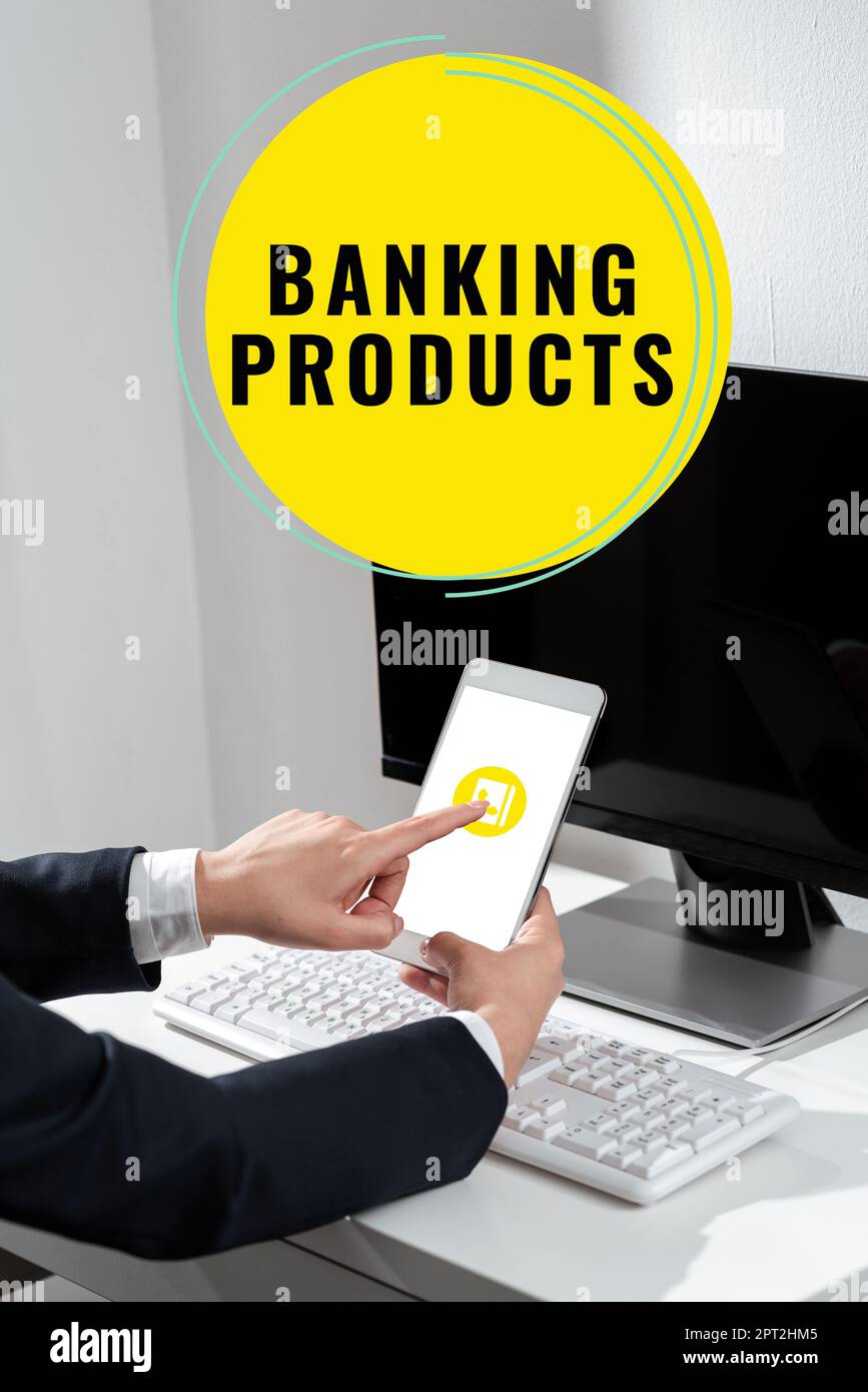 Writing Displaying Text Banking Productssafe And Convenient Way Or