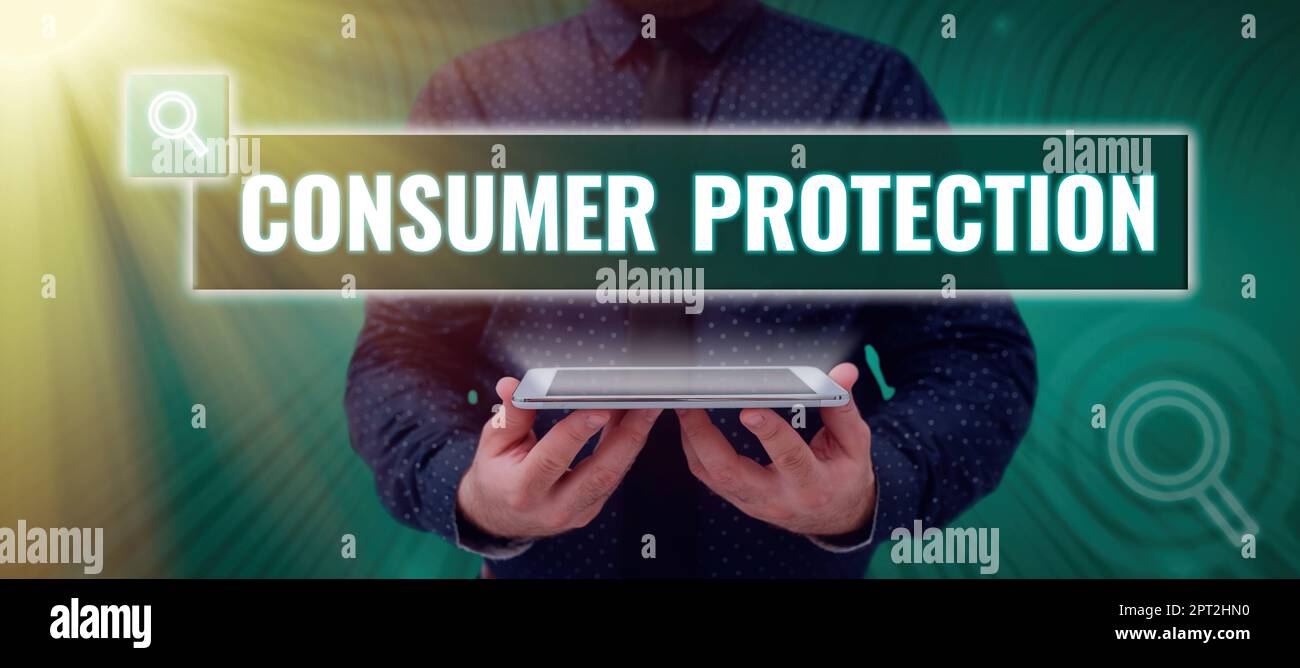 Sign displaying Consumer ProtectionFair Trade Laws to ensure Consumers ...