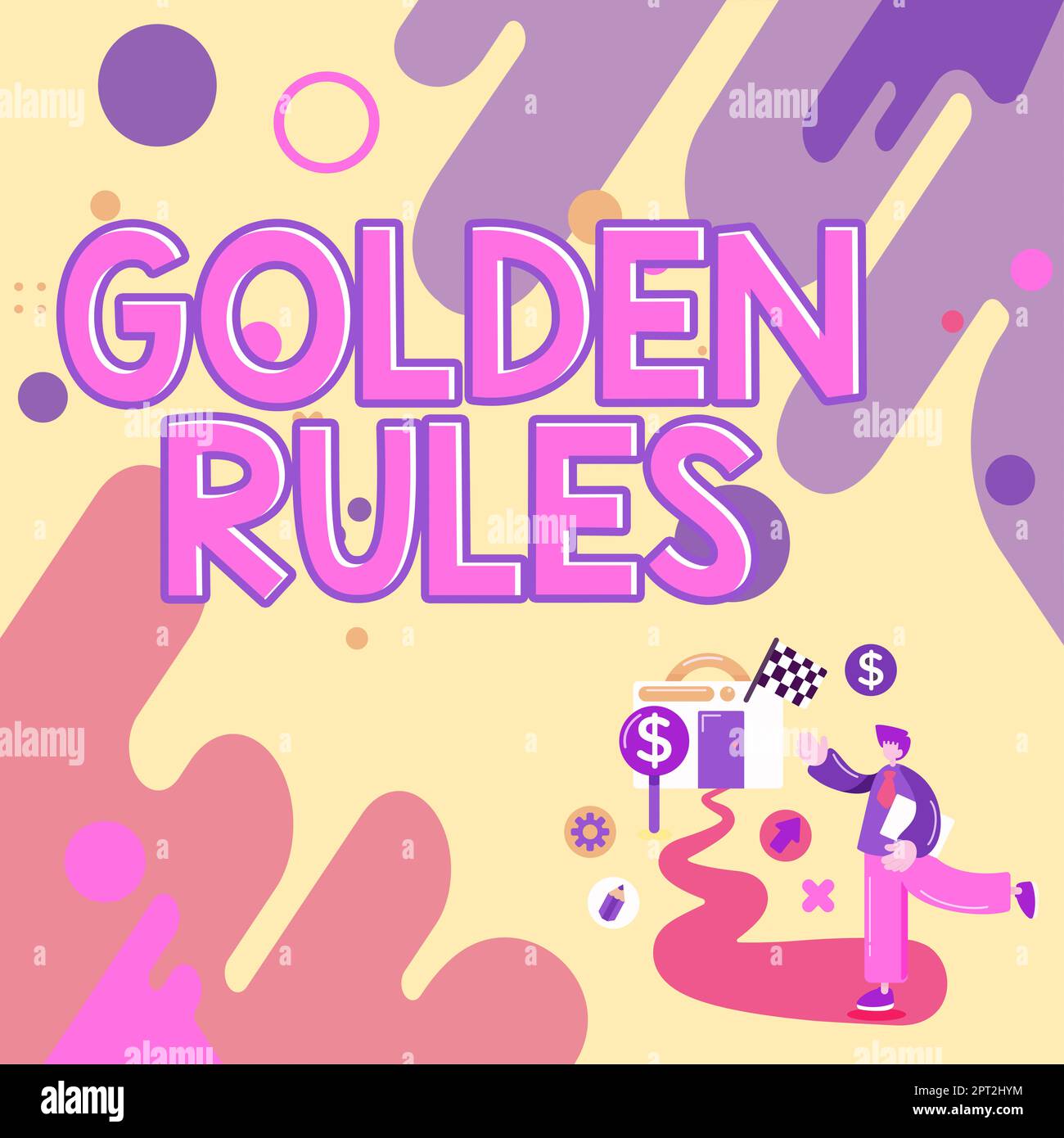 Text caption presenting Golden Rules, Internet Concept Basic principle ...